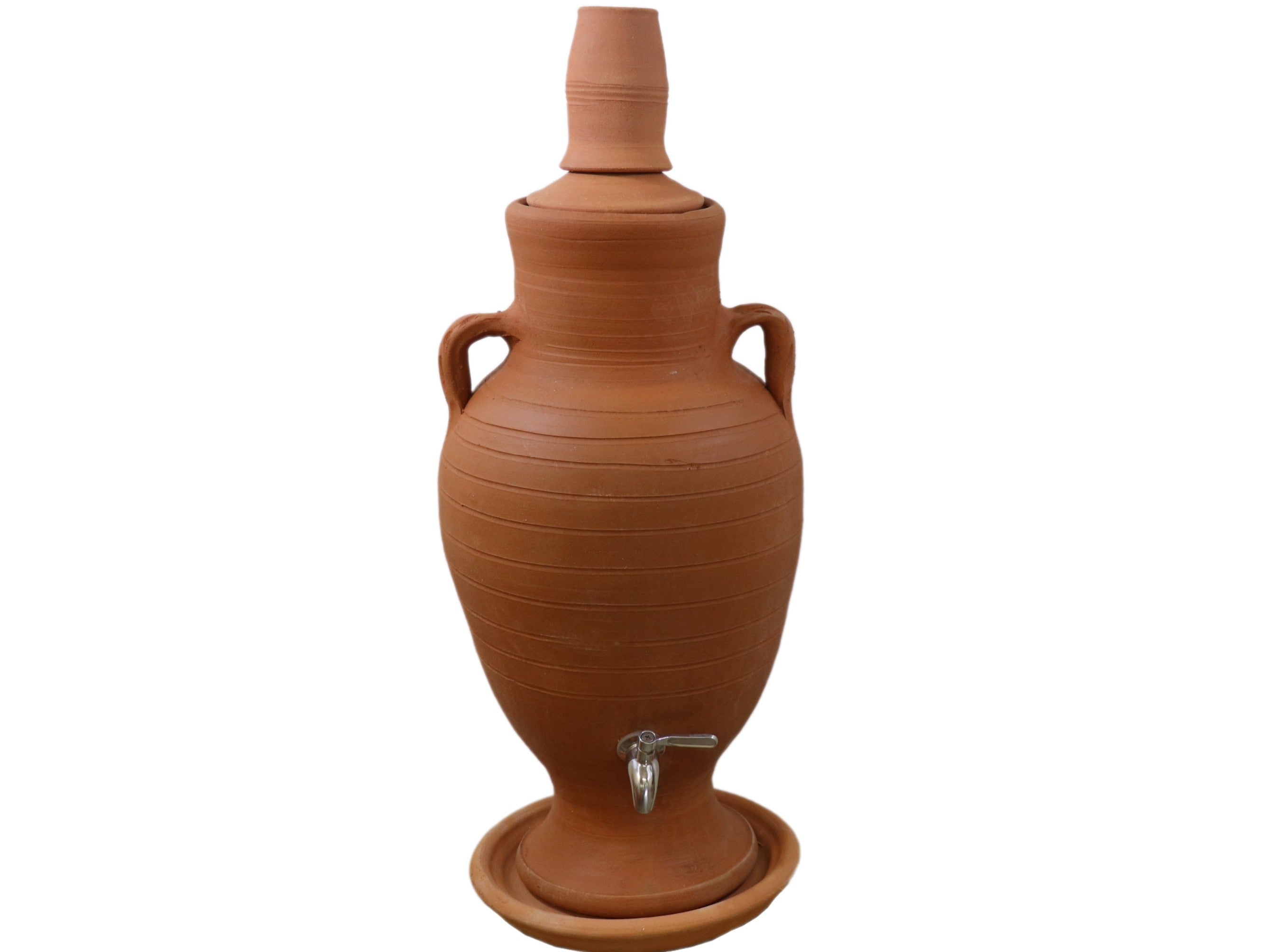 clay dispenser, Handcrafted Earthen Clay Water Pot with Lid, Terracott ...
